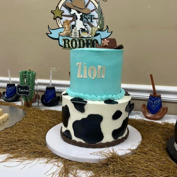First Rodeo Cake Topper, Cowboy Theme Cake Topper, Baby’s First Rodeo ...