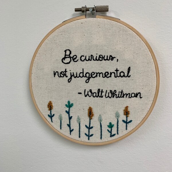 Custom Quote Embroidery | Custom Embroidery | Hand Stitched Custom ...