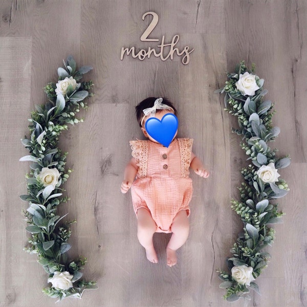 Baby Monthly Milestone Wood Cutouts - Baby Shower Gift - Monthly Photo ...