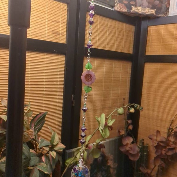 Crystal Suncatcher, Light Red Suncatcher With Crystal Prism Globe ...
