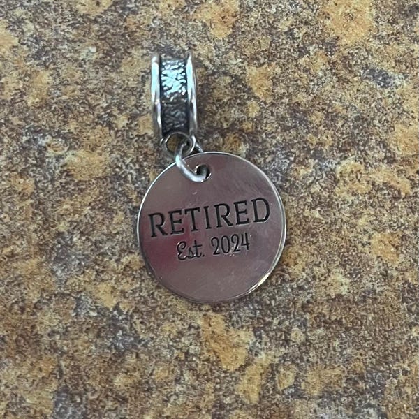 Retired Retirement Theme Personalized Custom Engraved Sterling Silver ...