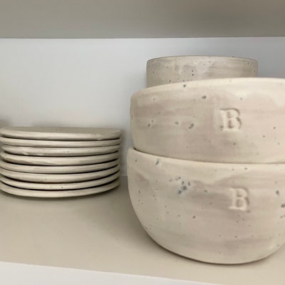 Handmade Ceramic Dinnerware Set Personalized With Name Set With Plates ...