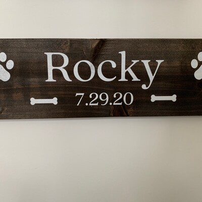 Dog Sign, Pet Name Sign, Dog Name Sign, Dog Lover Sign, Personalized ...
