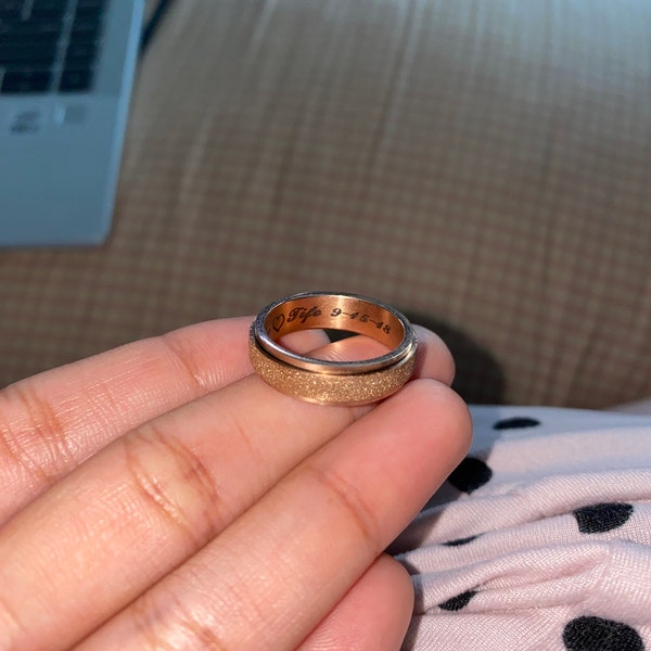 Customalized Spinner Ring Unique Sandblast Stainless Steel Ring for Men ...
