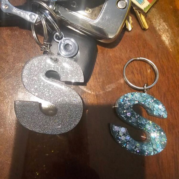 Custom Initial Keychain | Glitter Keychain With Name | Purse Charm ...