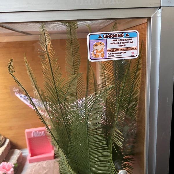 Warning Label Bearded Dragon Sticker - Etsy