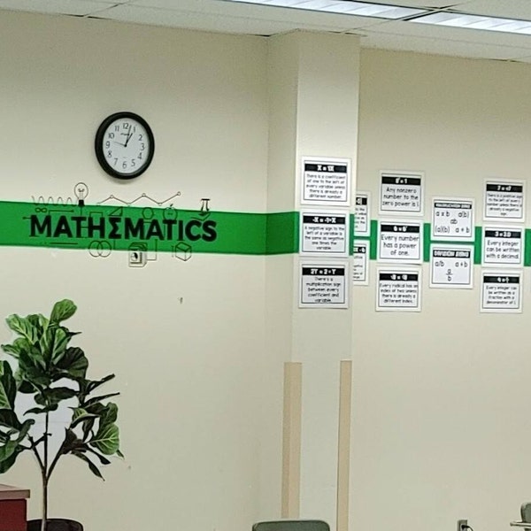 Mathematics Wall Decal Math Classroom Decor School Vinyl Sticker Gift ...