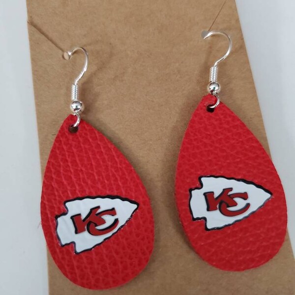 KC Football Earrings | Kansas City Football Leather Earrings ...