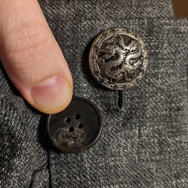 Metal Dragon Buttons-6pcs Vintage Silver Shank Button for Sewing-blazer ...