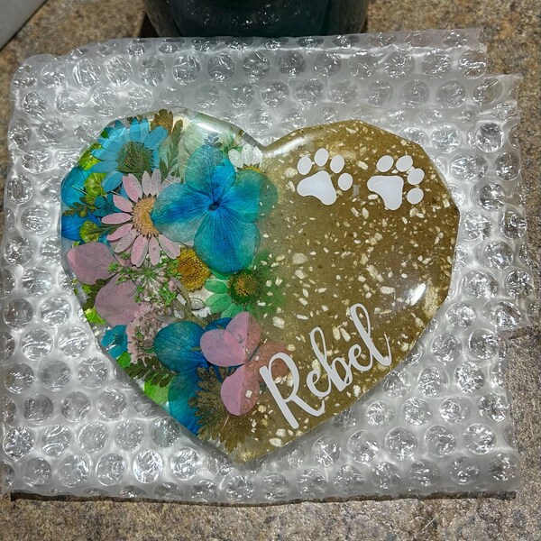 Floral Pet Ashes Keepsake Memorial Display Heart - Etsy