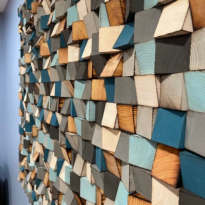 Large Wood Wall Art Wood Sound Diffusser Reclaimed Wood Art - Etsy