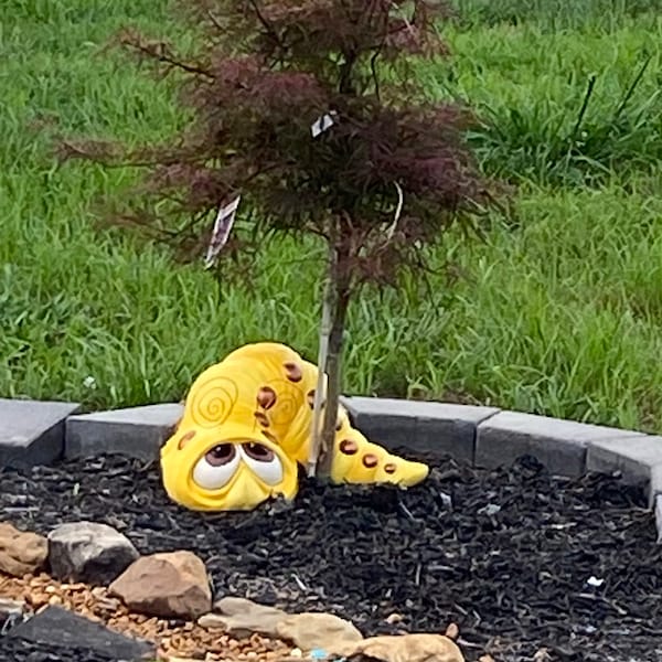Whimsical Giant Ceramic Garden Worm Statue - Unique Patio Sculpture for ...