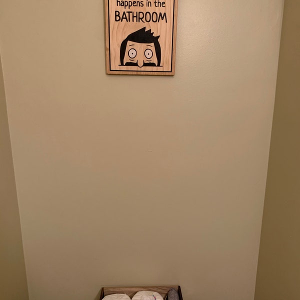 Bob's Burgers Bad Stuff Happens in the Bathroom Wooden Sign Wall Decor ...