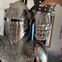 Medieval Houndskull Bascinet Helmet With Chainmail Attached /medieval ...