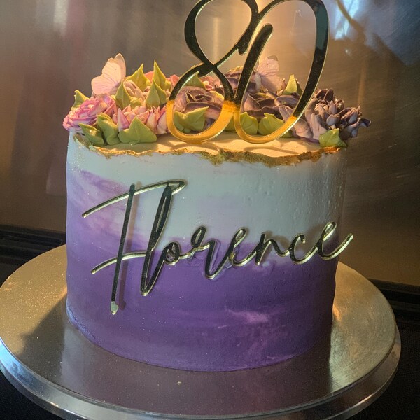 Script Name Acrylic Cake Charm | Custom Cake Charm | Birthday Cake ...