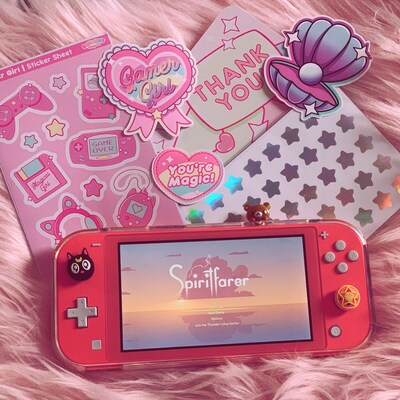 Kawaii Gamer Girl Sticker Sheet Pink Gaming Stickers, Cute Girly ...