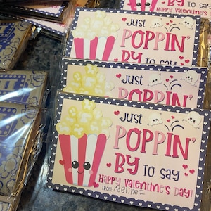 PRINTABLE Just POPPIN' BY to Say Happy Valentine's Day Tag Instant ...