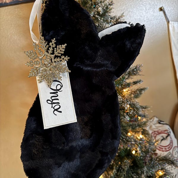 Plaid Cat Stockings - Rustic Plaid Fish Shaped Stockings for Cats ...