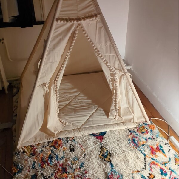 Teepee Mat, Kids Teepee Mat, Floor Mat, Tipi Padded Mat Teepee Play Mat ...