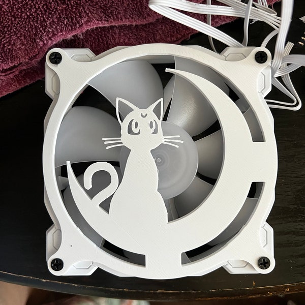 Crescent Moon Cat Gaming Computer Fan Shroud / Grill / Cover - Custom ...