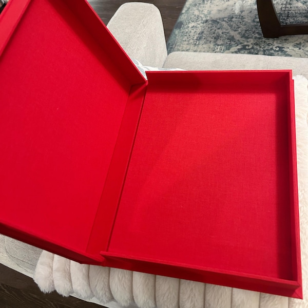 Photo Album Clamshell Box Portfolio - Heather and Gray - Etsy