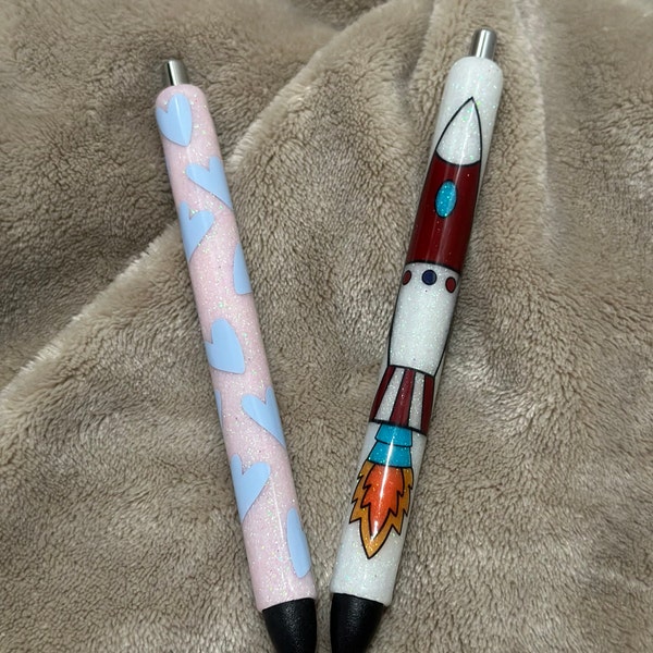 Rainbow Leopard Print Pen, Glitter Pens, Epoxy Pens, Custom Glitter Pen ...