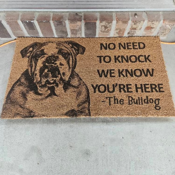 The German Shepherds Door Mat, We Know You ARE Here Shepherd Dogs Door ...