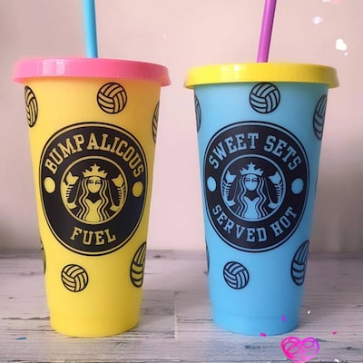 Volleyball Fuel Coffee Cold Cup Wrap SVG, Volleyball Coffee Cold Cup ...