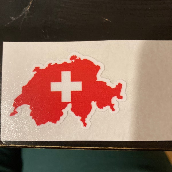 Switzerland Swiss Map Sticker Flag for Laptop Book Fridge Guitar ...