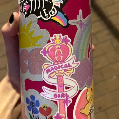 Cute Rainbow Metalcore Kawaii Metalhead Bear Glossy Vinyl Waterproof ...