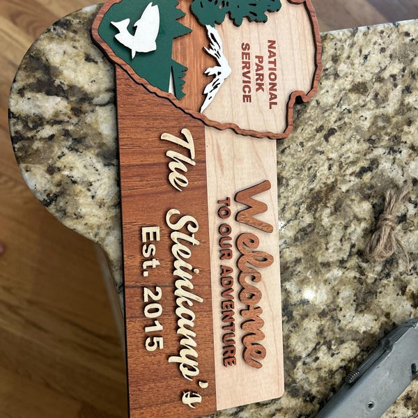 National Park Welcome Sign 3D, Personalized National Park Sign, Custom ...