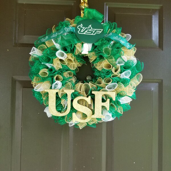 University of South Florida Wreath, Usf Wreath for Door, Usf Wreath,usf ...
