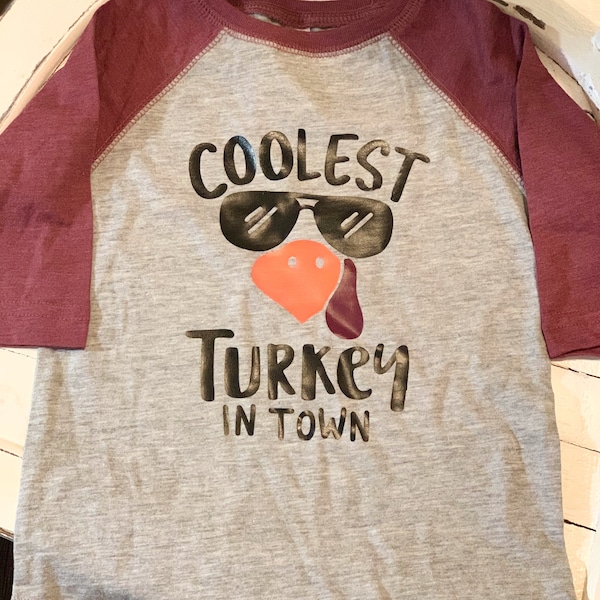 Coolest Turkey in Town Svg, Boys Thanksgiving Svg, Boy Turkey Face Svg ...