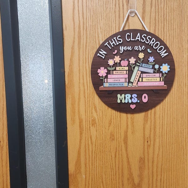 Personalized Teacher Door Sign, Composition Notebook Classroom ...