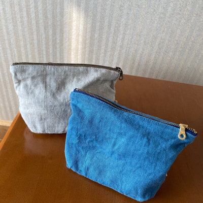 Linen Zipper Pouch, Cosmetic Pouch, Makeup Bag, Make up Organizer ...