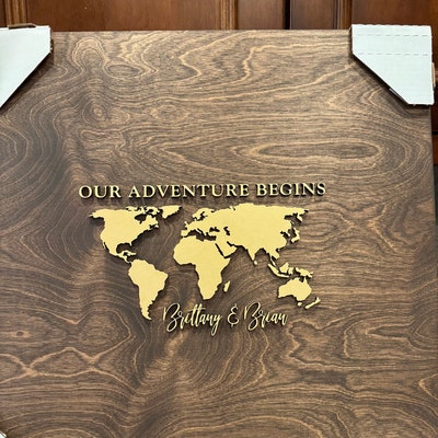 3D World Map Wedding Guest Book Alternative, Our Adventure Awaits ...