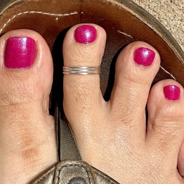 Beautiful Sterling Silver Toe Ring - Adjustable Toe Ring - Plain Toe ...