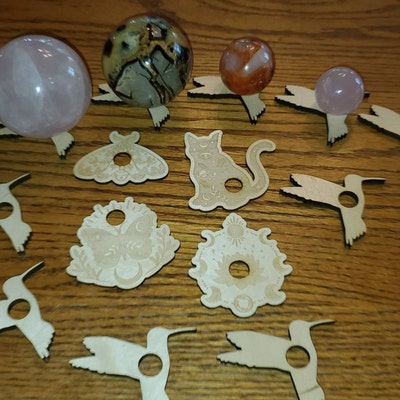 Mystical Collection Wood Sphere Holders, Sphere Display Stands, Cat ...