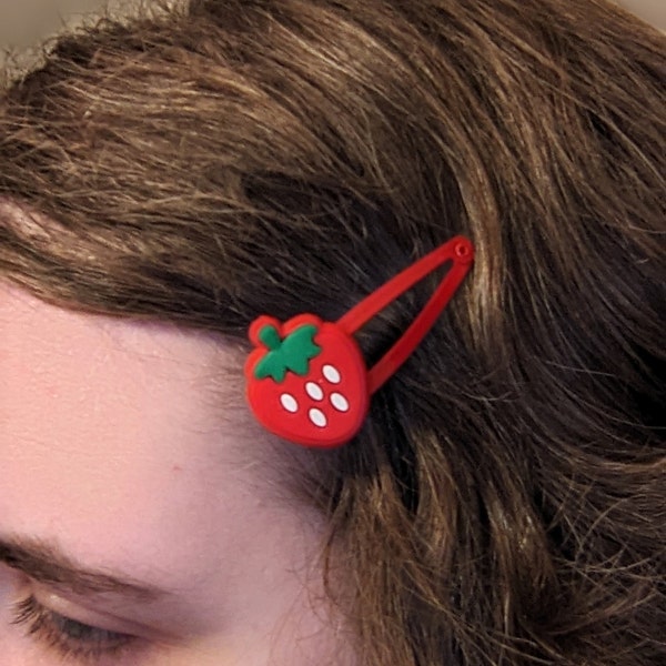Strawberry Snap Hair Clips - Pack of 2 - Red - Etsy
