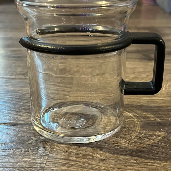 Single Vintage Black 80s Bodum Glass Tea Cup, Black Bodum Picard Cup ...