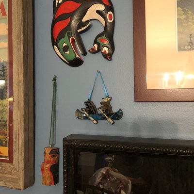Bear and Moose in a Canoe Glass Mosaic - Etsy