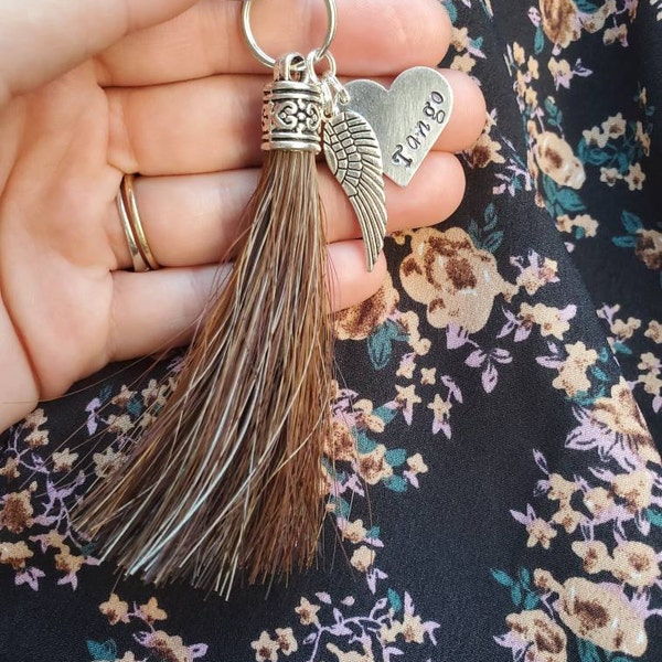 Tassel Horse Hair Key Chain With Personalized Name Charm by Equine ...