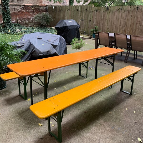 8 Sets **authentic Beer Garden Table & Bench Sets ***warm Honey Brown ...