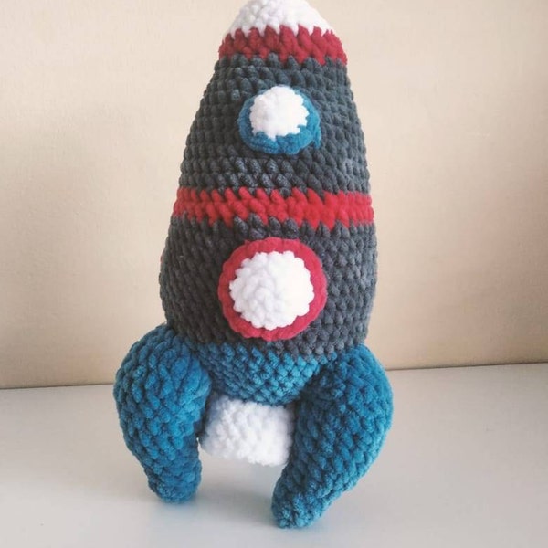 Rocket Crochet Pattern, Amigurumi Spaceship Pattern Pdf-rocket Toy ...