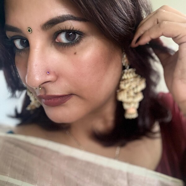 Jadau Nath/ Maharashtrian Gold Plated Nath/handmade Jewelry/ Piercing ...