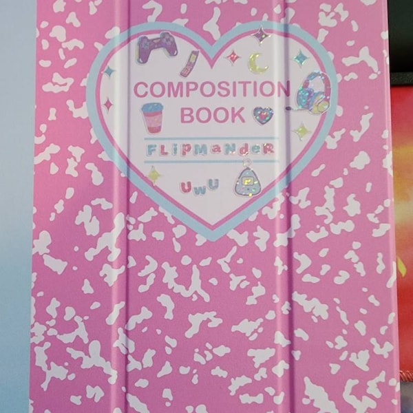 Composition Book Pastel Pink and Blue iPad Case Notebook Cute Kawaii ...