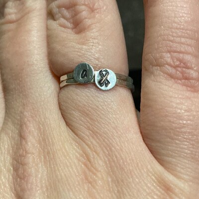Cancer Ribbon Ring, Stack Ring, Silver Ribbon Ring, Custom Silver Ring ...