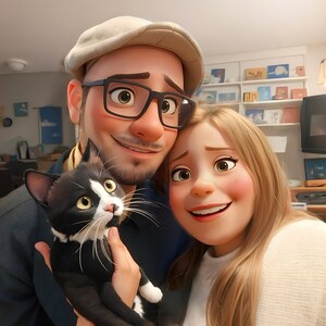Pixar Style Portrait From Photo, Digital or Printed Custom Portrait ...