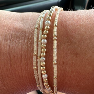 8 Beautiful Neutral Colored 2mm Beads Paired With 2mm Gold - Etsy