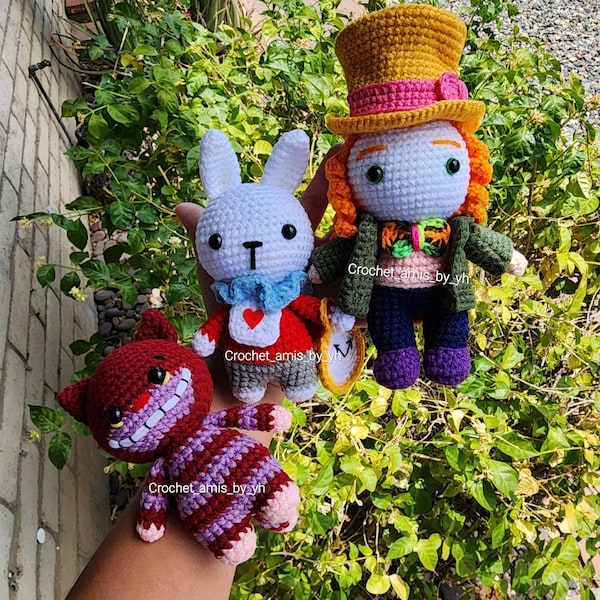 Crochet Amigurumi Pattern Bundle Alice in Wonderland – Alice, Mad ...